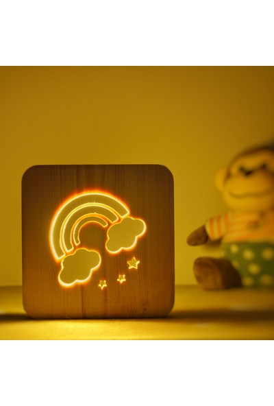 Starmood 3D 3 Boyutlu Ahşap Gökkuşağı Bulut Led Masa Üstü Gece Lambası Starmood 3D 3 Boyutlu Ahşap Gökkuşağı Bulut Led Masa Üstü Gece Lambası