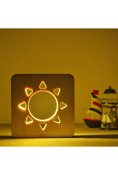 Starmood 3D 3 Boyutlu Ahşap Güneş Kalp Led Masa Üstü Gece Lambası Starmood 3D 3 Boyutlu Ahşap Güneş Kalp Led Masa Üstü Gece Lambası