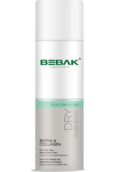 Bebak Kuru Şampuan 200 ml Biotin&Collagen İnce Telli Saçlar İçin Elektirklenme Karşiti Bebak Kuru Şampuan 200 ml Biotin&Collagen İnce Telli Saçlar İçin Elektirklenme Karşiti