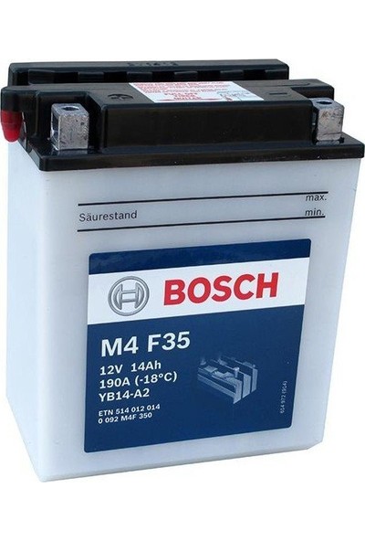 Bosch 14 Amper Motosiklet Aküsü M4F35 Bosch 14 Amper Motosiklet Aküsü M4F35