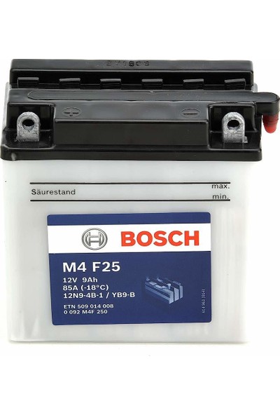 Bosch 9 Amper Motosiklet aküsü M4F25 Bosch 9 Amper Motosiklet aküsü M4F25