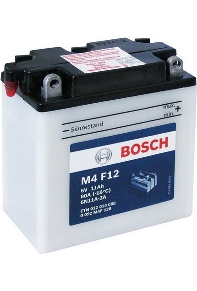 Bosch 6 Volt 12 Amper Motosiklet Aküsü M4F12