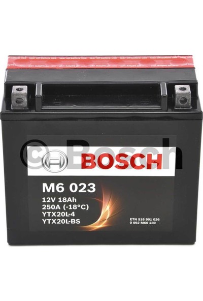 Bosch 18 Amper AGM Motosiklet Aküsü M6023 Bosch 18 Amper AGM Motosiklet Aküsü M6023