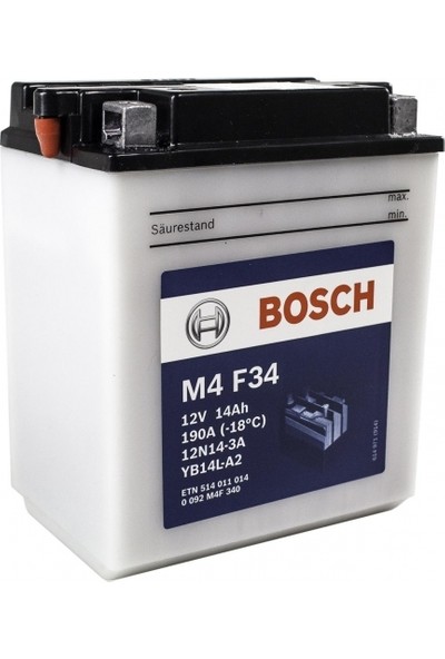 Bosch 14 Amper Motosiklet Aküsü M4F34 Bosch 14 Amper Motosiklet Aküsü M4F34