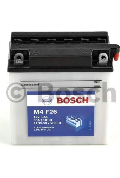 Bosch 9 Amper Motosiklet aküsü M4F26 Bosch 9 Amper Motosiklet aküsü M4F26