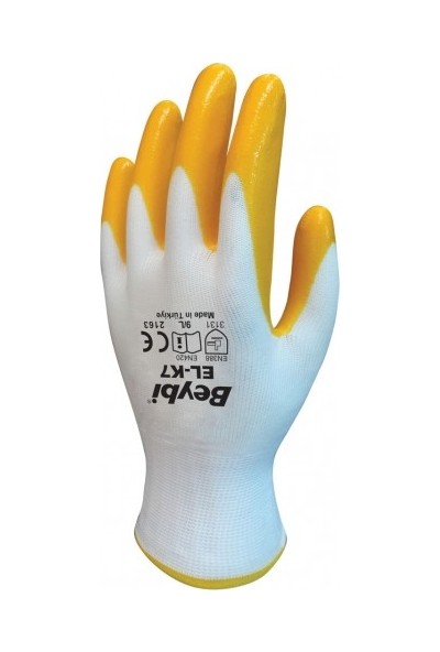 Beybi Sarı Nitril İş Eldiveni 12'li