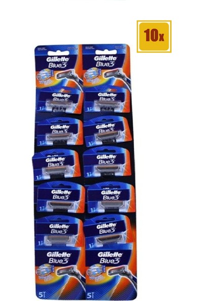 Gillette Blue 3 Kartela 10'lu Set