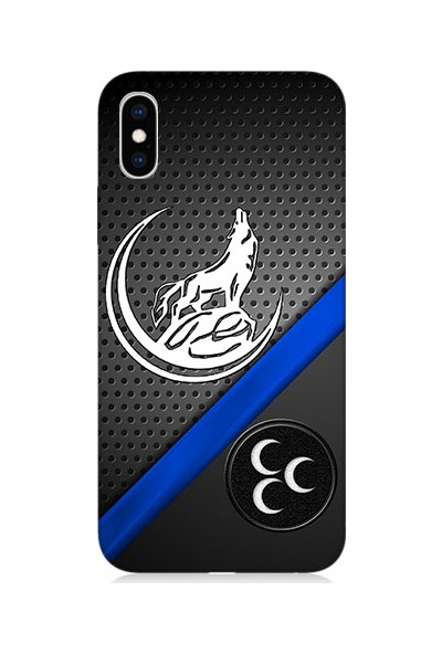 Teknomeg Apple iPhone XS 3 Hilal Ve Kurt Desenli Tasarım Silikon Kılıf Teknomeg Apple iPhone XS 3 Hilal Ve Kurt Desenli Tasarım Silikon Kılıf