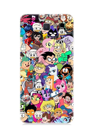 Teknomeg Samsung Galaxy J7 Prime Çizgi Film Kahramanları Desenli Tasarım Silikon Kılıf