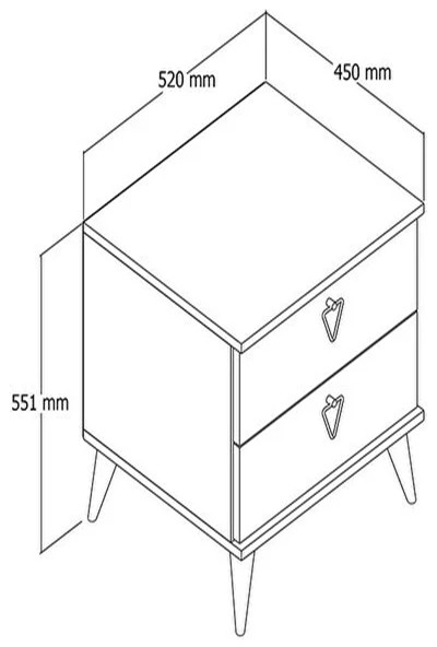 Agt 2 Çekmaceli Mdf Ayaklı Komodin