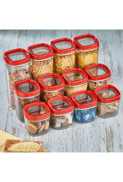 Digithome 12’li Saklama Kabı Seti 1800 ml 1000 ml ve 600 ml Kırmızı Digithome 12’li Saklama Kabı Seti 1800 ml 1000 ml ve 600 ml Kırmızı