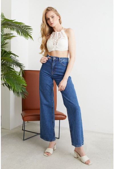 Foremia Wide Leg Jean Pantolon-Mavi