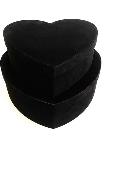 Nisa Floral Kadife Kalp Model Kutu 2'li Takım