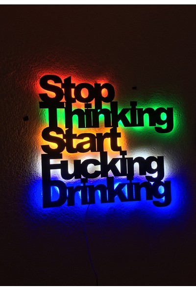 Çakra Stop Thinking LED Işıklı Ahşap Tablo 50X50CM Çakra Stop Thinking LED Işıklı Ahşap Tablo 50X50CM