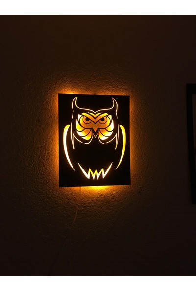 Çakra Baykuş LED Işıklı Tablo Ahşap 50X40CM Çakra Baykuş LED Işıklı Tablo Ahşap 50X40CM