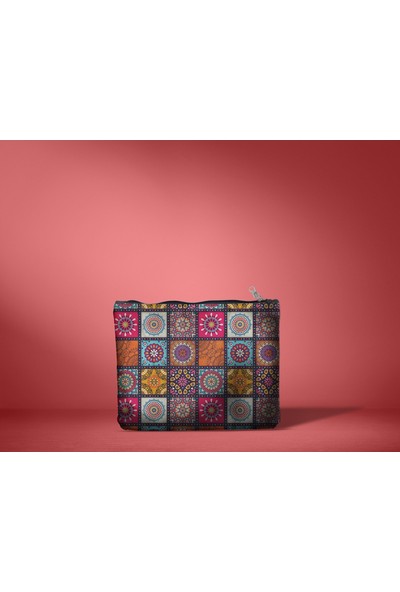 Day Store Kanvas Kumaş Motif Plaj Kalemlik Clutch, El Çantası Day Store Kanvas Kumaş Motif Plaj Kalemlik Clutch, El Çantası