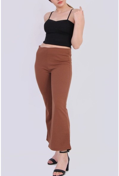 Daha Yok Mu Ispanyol Paça Pantolon Kahve 46-Kahverengi