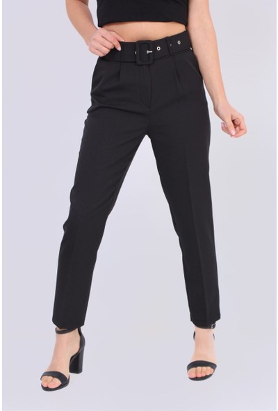 Daha Yok Mu Kemerli Pantolon Siyah 42-42-Beden Daha Yok Mu Kemerli Pantolon Siyah 42-42-Beden