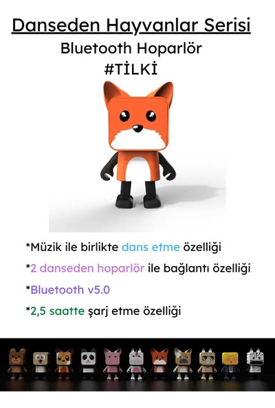 Mob Dans Eden Hayvanlar Bluetooth Hoparlör - Tilki