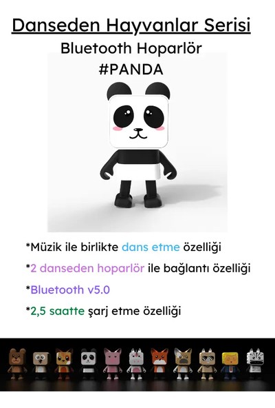 Mob Dans Eden Hayvanlar Bluetooth Hoparlör - Panda