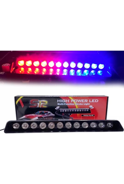 UniChrome S12 12V Çakmaklık Girişli Cam Içi Vantuzlu Polis Çakar Ledi Mavi Kırmızı 12 Ledli UniChrome S12 12V Çakmaklık Girişli Cam Içi Vantuzlu Polis Çakar Ledi Mavi Kırmızı 12 Ledli