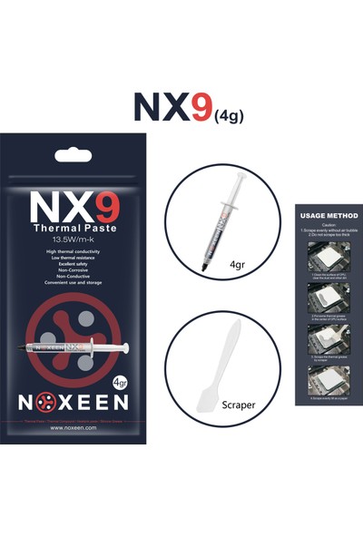 Noxeen Nx9 Termal Macun 13.5W/M-K 4gr. Noxeen Nx9 Termal Macun 13.5W/M-K 4gr.