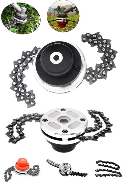 Yüksek Performans Zincirli Tırpan Aparatı Başlığı Ot Çim Çalı Biçme Zincirli Misina Kafa