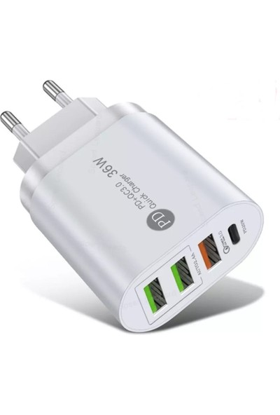 Pmr 36W USB Type C 4 Port Şarj Adaptörü Pmr 36W USB Type C 4 Port Şarj Adaptörü