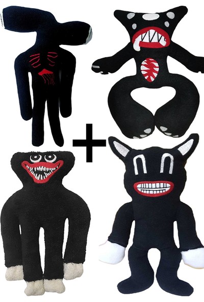 Civciv Store 4'lü Set Huggy Wuggy & Killy Willy & Siren Kafa & Cartoon Cat Peluş Oyuncak Civciv Store 4'lü Set Huggy Wuggy & Killy Willy & Siren Kafa & Cartoon Cat Peluş Oyuncak