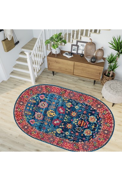 Rovigo Home Dijital Baskı Yıkanabilir Deri Taban Oval Salon Halısı RVG3228-HY894 Rovigo Home Dijital Baskı Yıkanabilir Deri Taban Oval Salon Halısı RVG3228-HY894