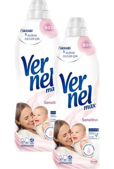 Vernel Max Sensitive Yumuşatıcı 2 x 960 ml Vernel Max Sensitive Yumuşatıcı 2 x 960 ml