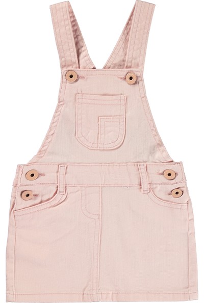 Civil Girls Kız Çocuk Kot Salopet 2-5 Yaş Pudra