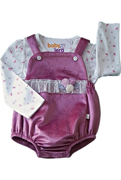 Baby Lera Kadife Kız Bebek Salopet Takımı Baby Lera Kadife Kız Bebek Salopet Takımı