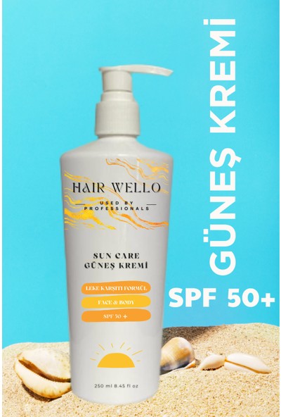 Hairwello Yüksek Korumalı Güneş Kremi Spf 50+ 250 ml
