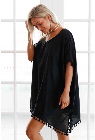 Markafon Şık Siyah Pareo