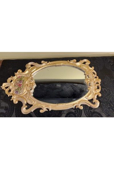 El Boyaması Altın Varaklı Dekoratif Ayna El Boyaması Altın Varaklı Dekoratif Ayna