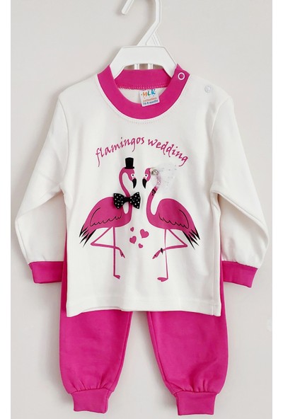 Mlk Kız Bebek Alt Üst Pijama Takımı Flamingo
