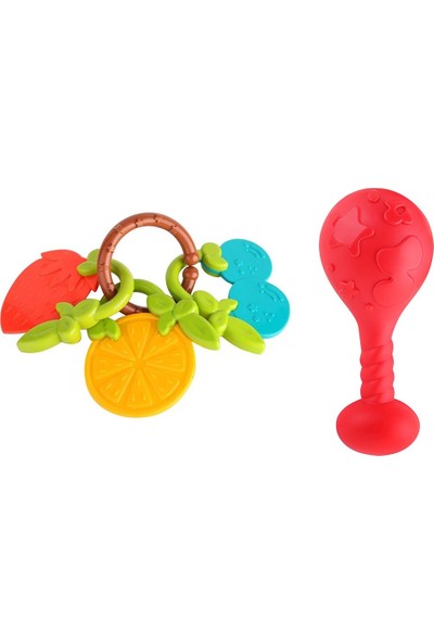 Let's Be Child Lc Renkli Meyve Dişlik + Lc Kırmızı Marakas Çıngırak 2'li Set Let's Be Child Lc Renkli Meyve Dişlik + Lc Kırmızı Marakas Çıngırak 2'li Set