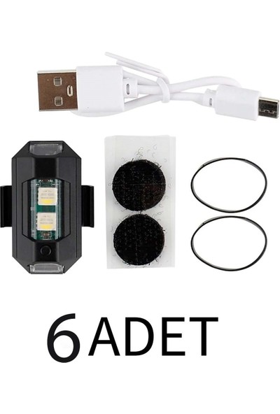 Eraks Motor Drone Uçak Kanadı Çakarlı LED Şarjlı Kablosuz Mini 6 Adet Eraks Motor Drone Uçak Kanadı Çakarlı LED Şarjlı Kablosuz Mini 6 Adet