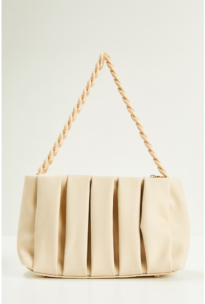 Sellss Pileli Yumuşak Deri Zincirli El ve Omuz Çanta Kadın