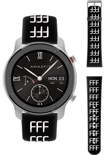 Cekuonline Amazfit Gtr 42 mm Popart Silikon Kordon Kayış - F Harfi Cekuonline Amazfit Gtr 42 mm Popart Silikon Kordon Kayış - F Harfi