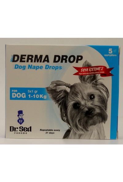 Dr. Sed Maxi Derma Köpek Ensedamlası 1-10 kg 5'li Damla Paketi 5 x 2 gr Dr. Sed Maxi Derma Köpek Ensedamlası 1-10 kg 5'li Damla Paketi 5 x 2 gr