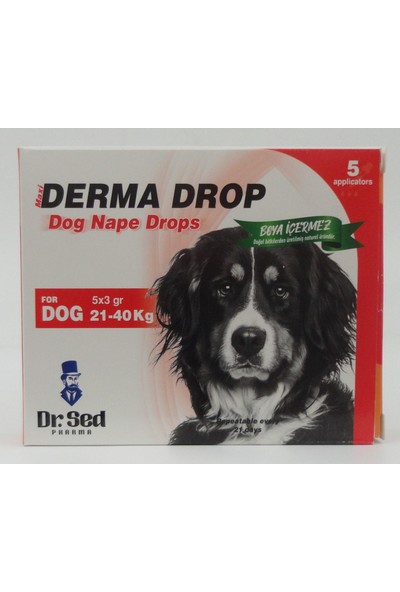 Dr. Sed Maxi Derma Köpek Ensedamlası 21-40 kg 5'li Damla Paketi 5 x 2 gr Dr. Sed Maxi Derma Köpek Ensedamlası 21-40 kg 5'li Damla Paketi 5 x 2 gr