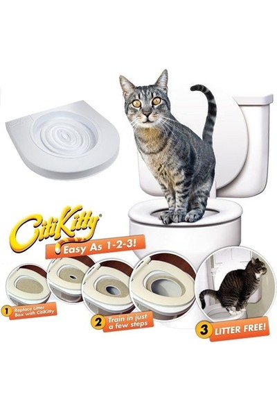 CitiKitty Kedi Kumu Kabı Klozet Aparatı Citi Kitty Tuvaleti Eğitim Seti CitiKitty Kedi Kumu Kabı Klozet Aparatı Citi Kitty Tuvaleti Eğitim Seti