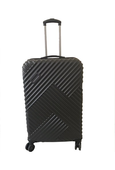 Polikarbon Kırılmaz Ekonomikorta Boy Siyah 4x2 Teker Valiz