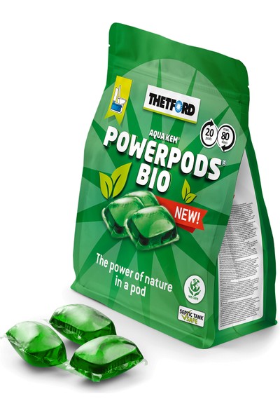 Thetford Aqua Kem Powerpods Bio Green ,tek Kullanımlık Karavan Katı Atık Parçalayıcı Thetford Aqua Kem Powerpods Bio Green ,tek Kullanımlık Karavan Katı Atık Parçalayıcı
