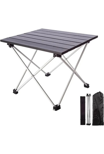 Oalyip Alüminyum Katlanır Kamp Masası - Siyah (Yurt Dışından)