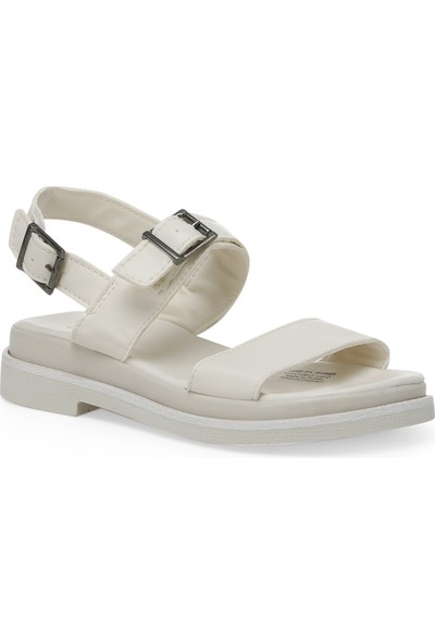 CS22062 2fx Krem Kadın Kalın Taban Sandalet