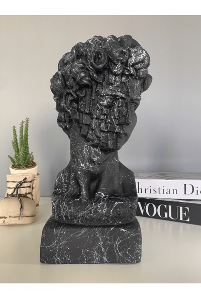Livado David Siyah Mermer Efekt Dekoratif Heykel