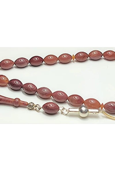 İskeçe Tesbih Usta İşi Hareli Sıkma Kehribar Tesbih